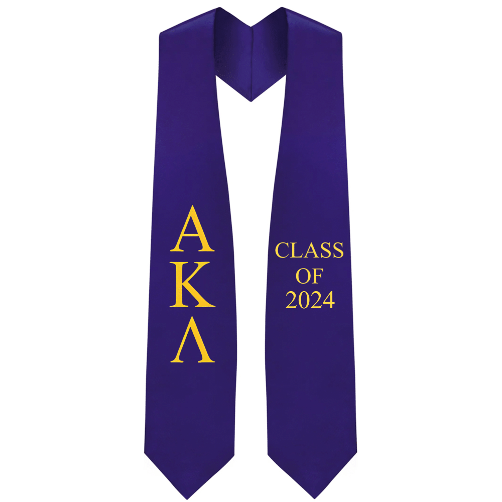 Alpha Kappa Lambda Greek Lettered Stole With Year – Graduation Attire