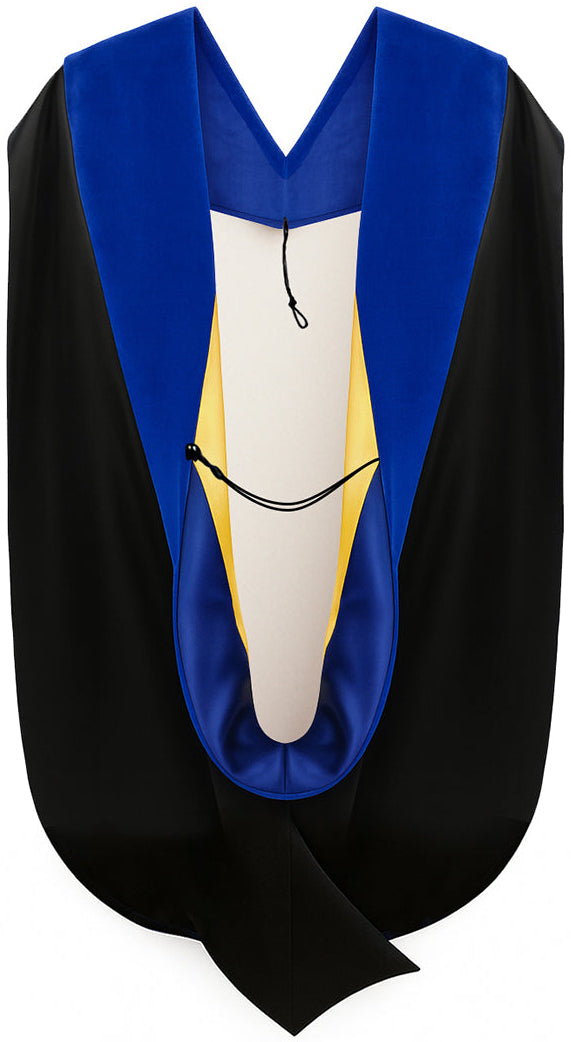 Phd Hood Royal Blue Velvet - Royal Blue & Gold – Graduation Attire