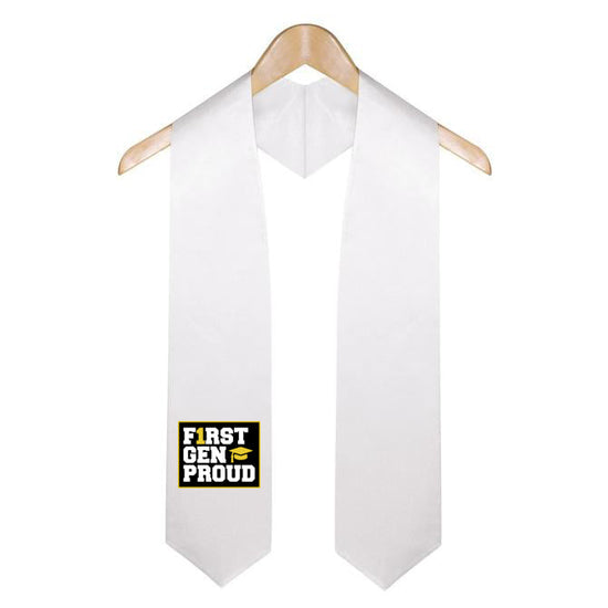 White First Gen Proud Graduation Stole – Graduation Attire
