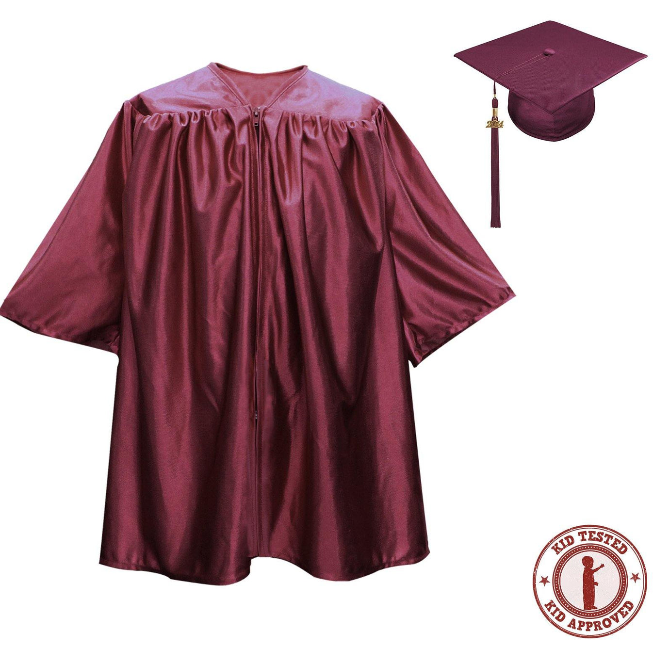 Child Shiny Maroon Graduation Cap & Gown - Preschool & Kindergarten ...