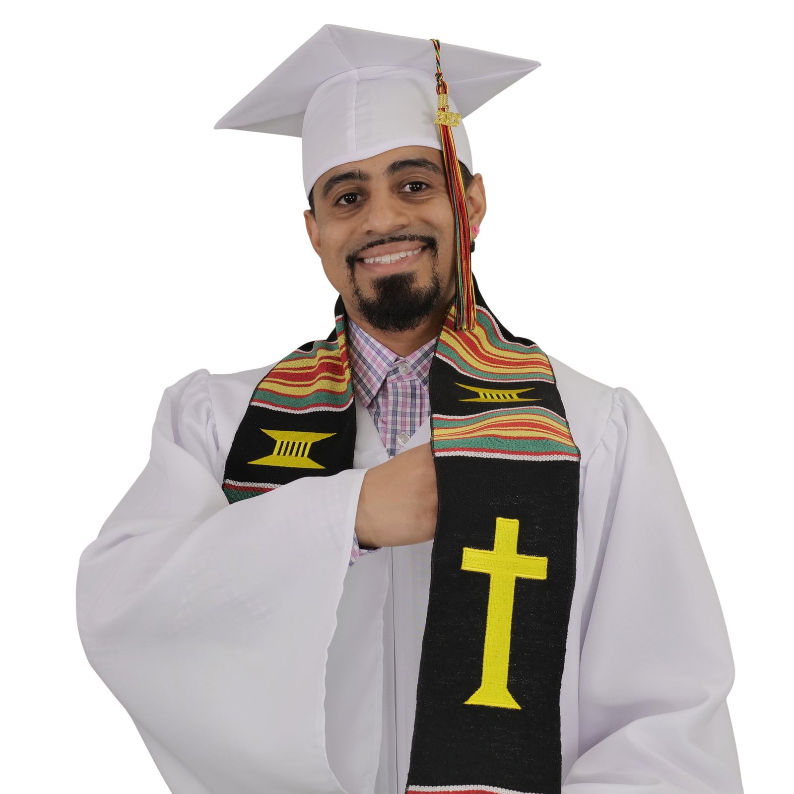 Christian Cross (Ushers and Clergy) Kente Graduation Sash/Stole ...