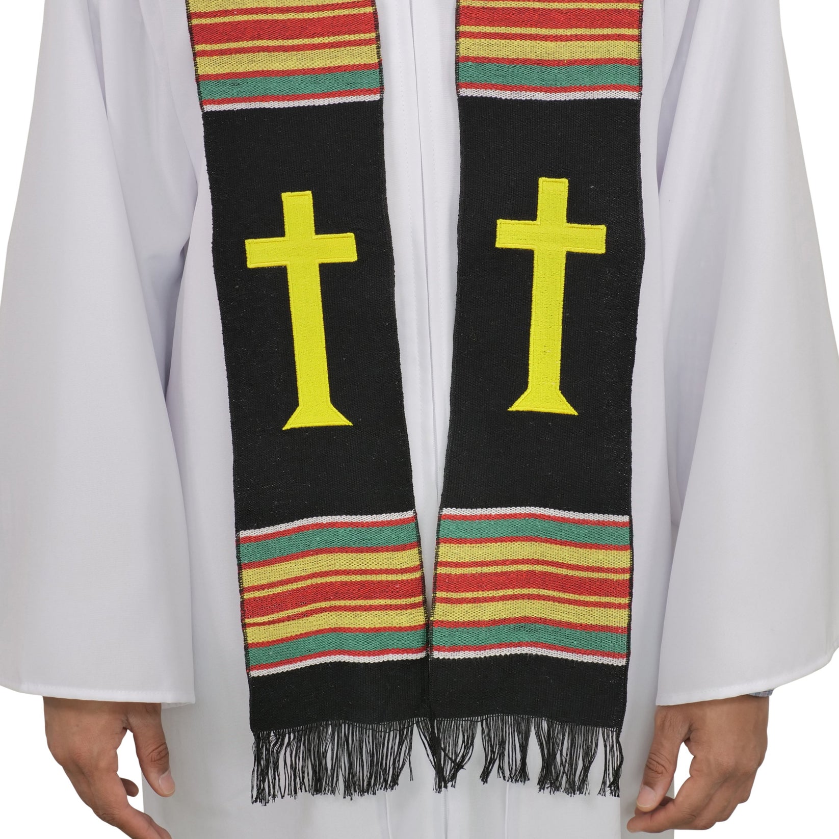 Christian Cross (Ushers and Clergy) Kente Graduation Sash/Stole ...