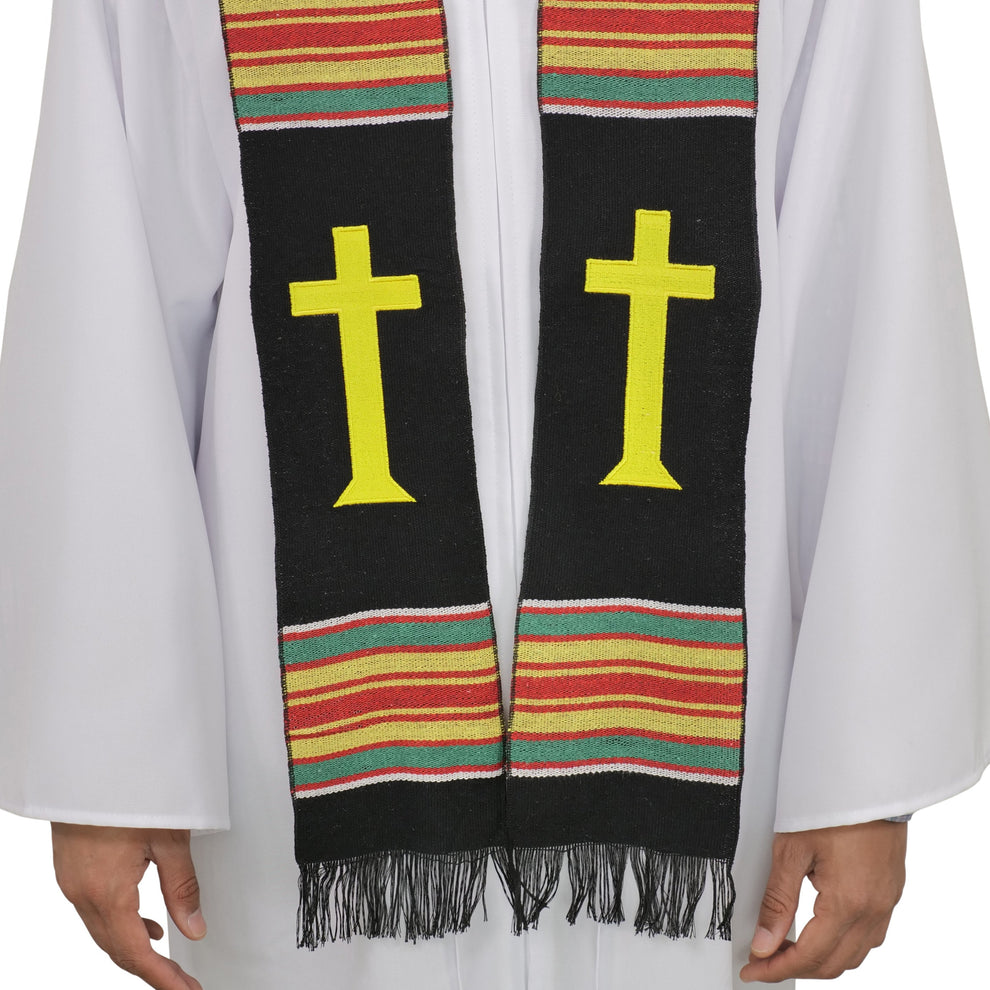 Christian Cross (Ushers and Clergy) Kente Graduation Sash/Stole ...